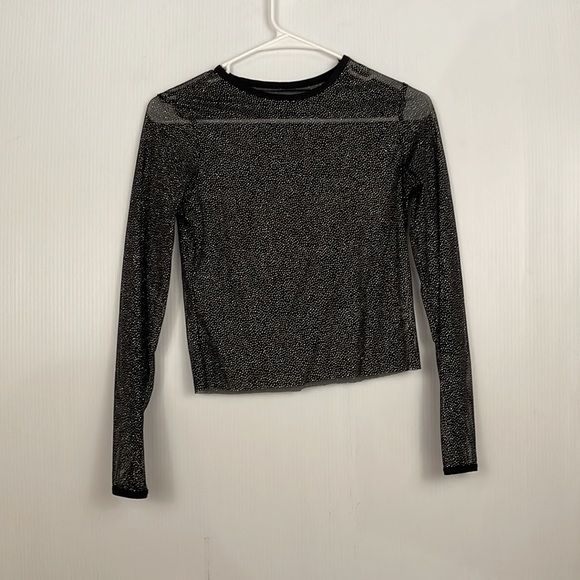 Vintage | Tops | Vintage Black Glitter Sheer Top | Poshmark